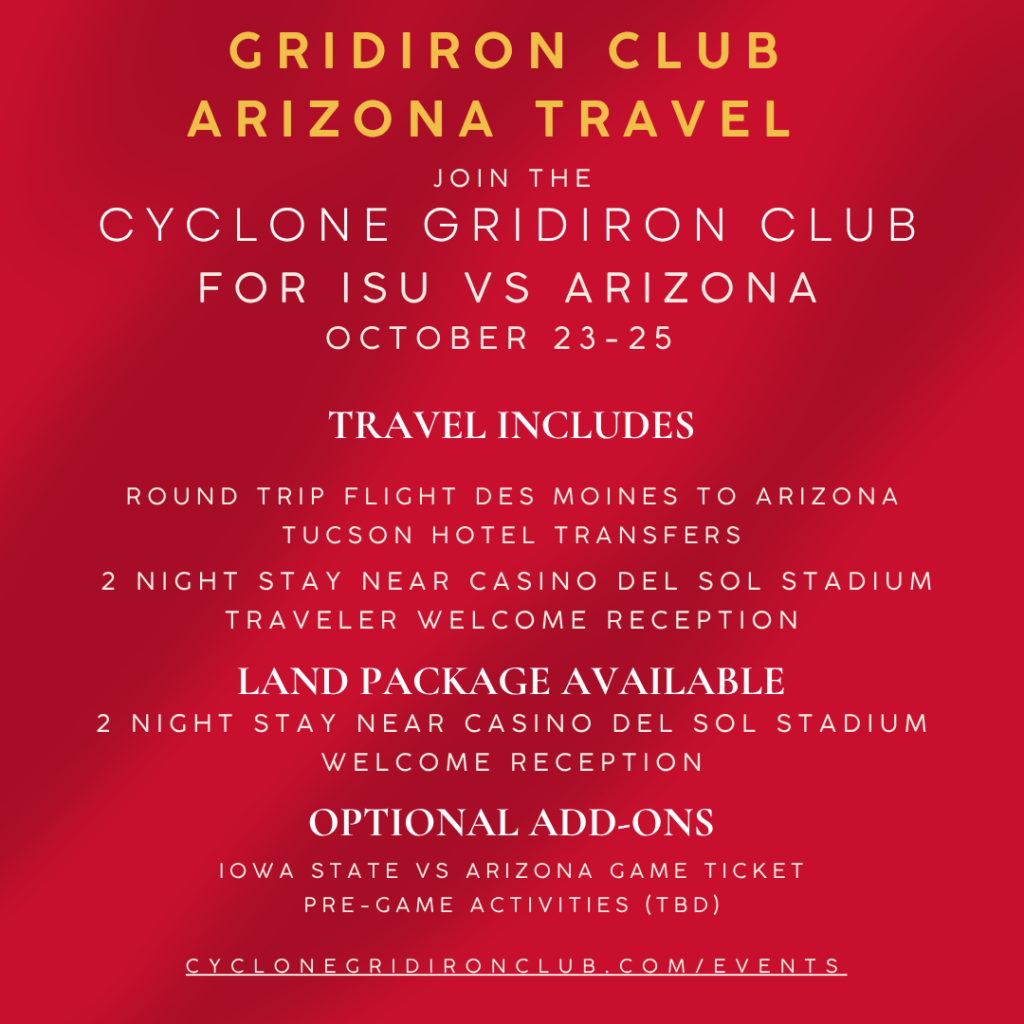 Travel with the Cyclones 2026 - Cyclone Gridiron Club Cyclone Football